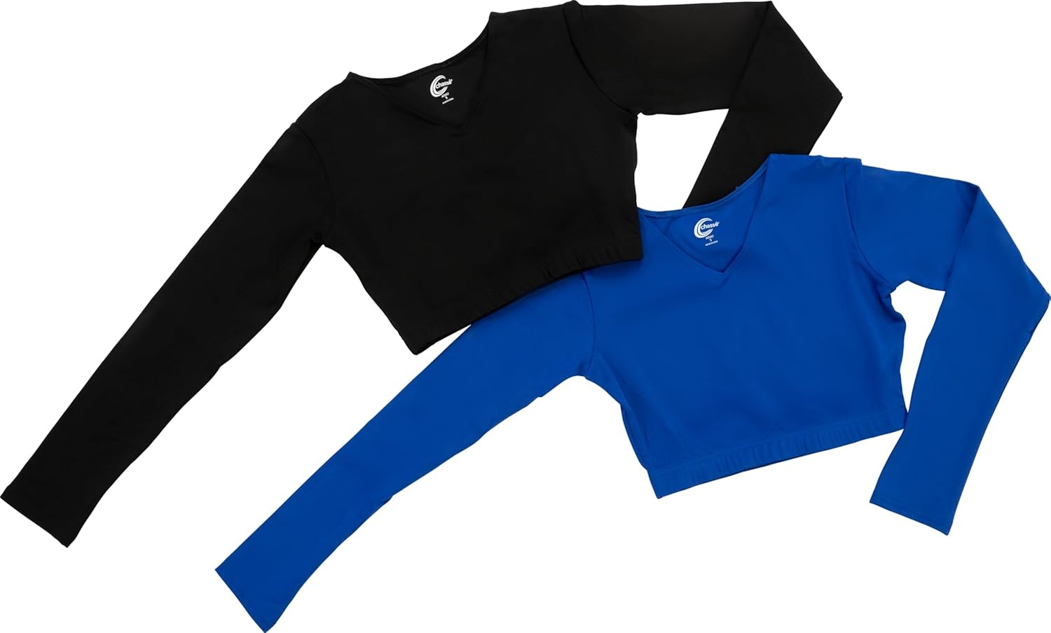chassé Cheer Cropped V-Neck Liner for Girls & Women, 4-Way Stretch ...