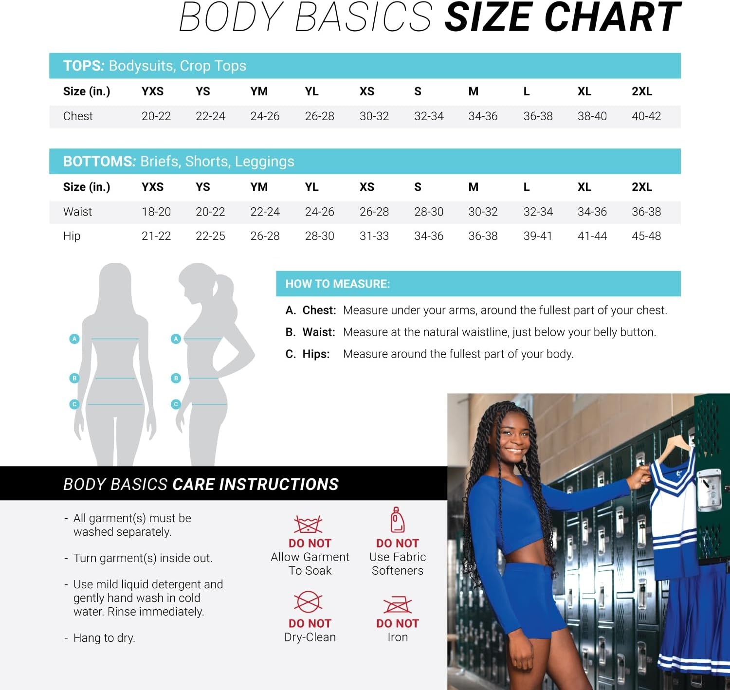 chassé Cheer Cropped V-Neck Liner for Girls & Women, 4-Way Stretch ...