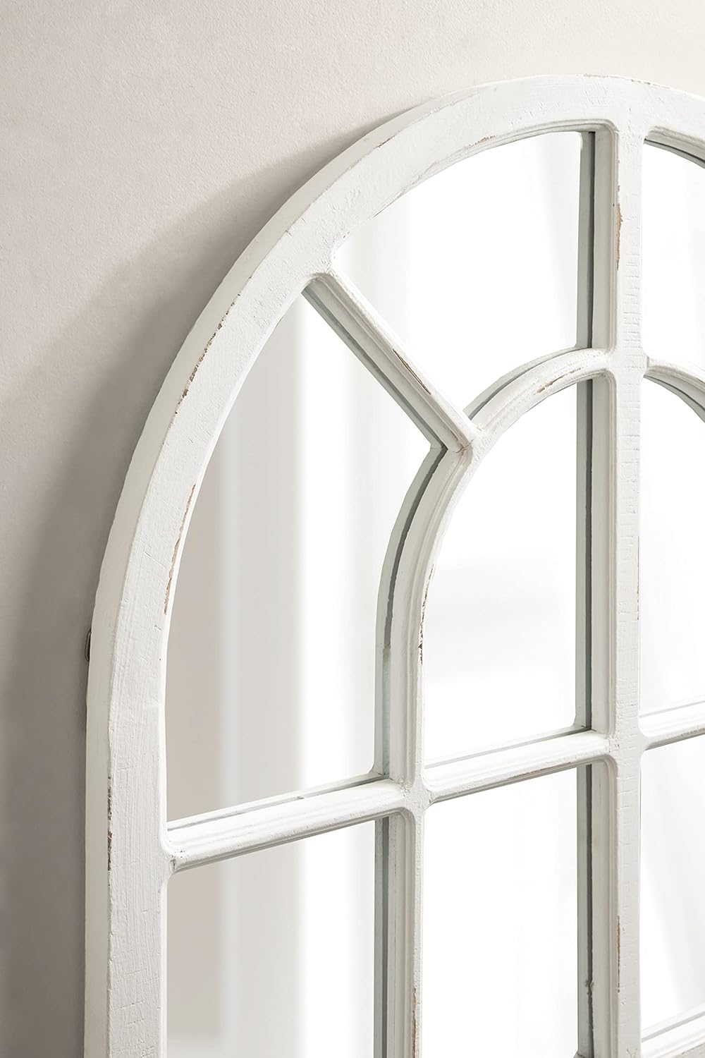 Kate and Laurel Boldmere Modern Farmhouse Wide Windowpane Arched Mirror ...