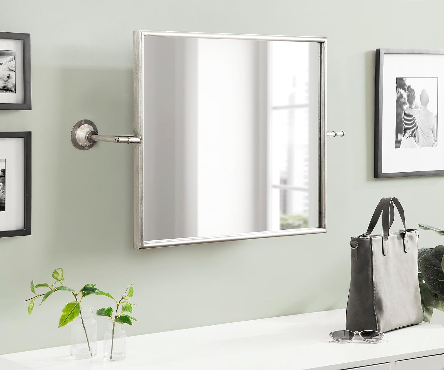 Kate and Laurel Darbridge Farmhouse Rectangle Pivot Mirror, 24 x 40 ...