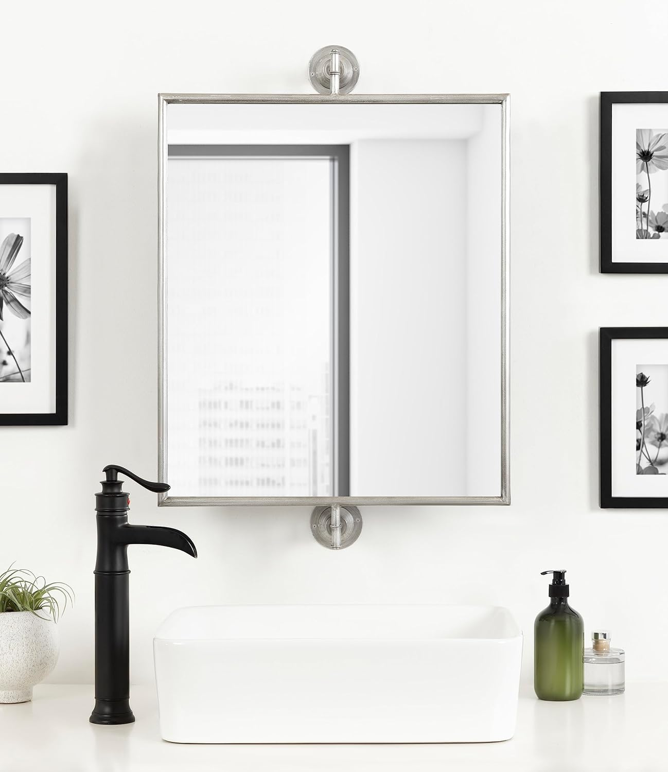 Kate and Laurel Darbridge Farmhouse Rectangle Pivot Mirror, 24 x 40 ...