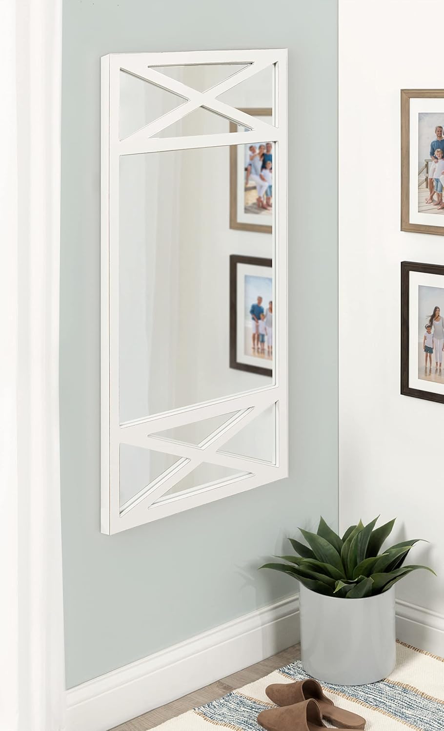 Kate and Laurel Thacker Farmhouse Mirror, 22 x 40, White, Decorative ...