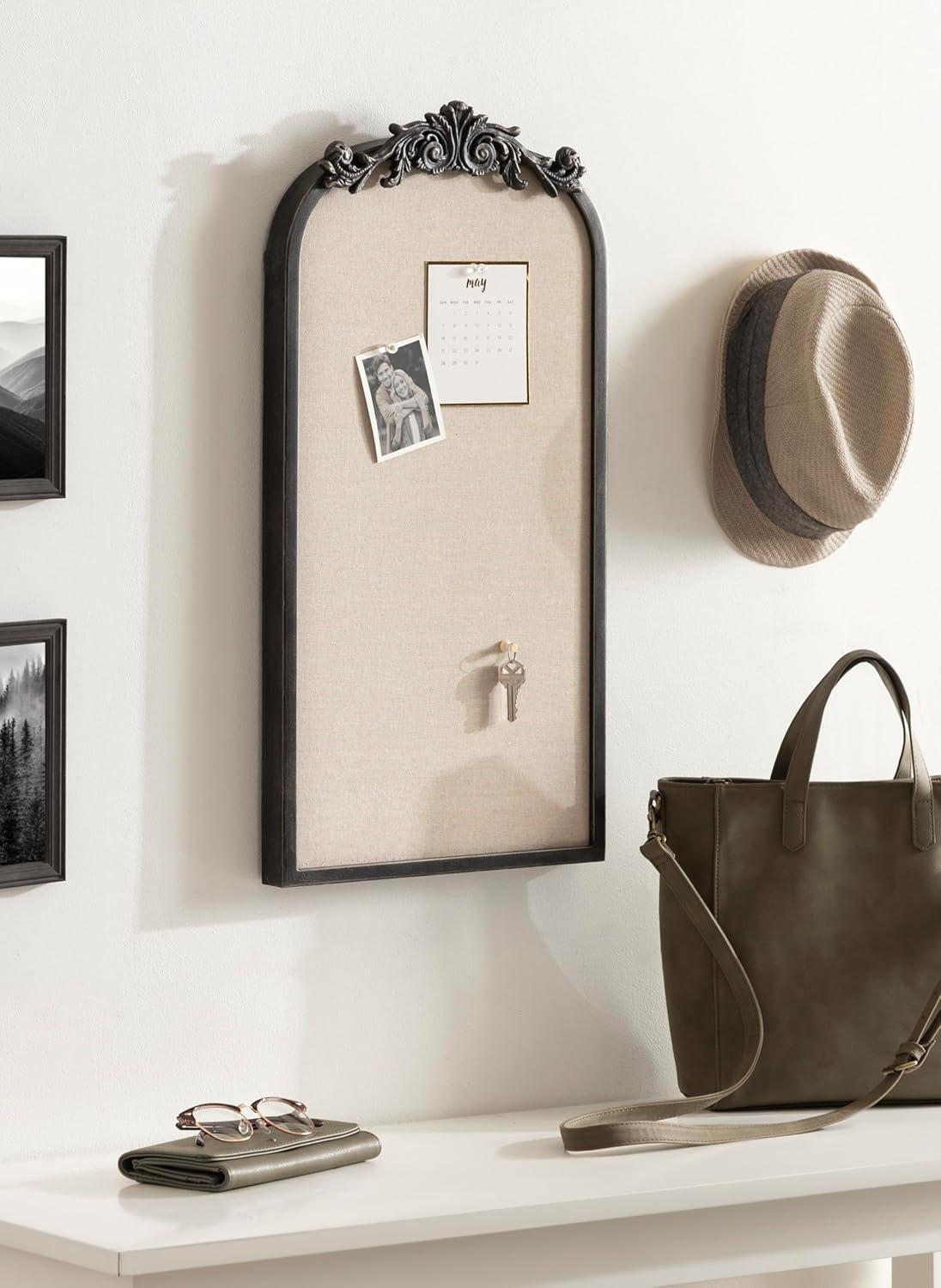 Kate and Laurel Arendahl Arch Pinboard, 13 x 25, Silver, Framed Arched ...