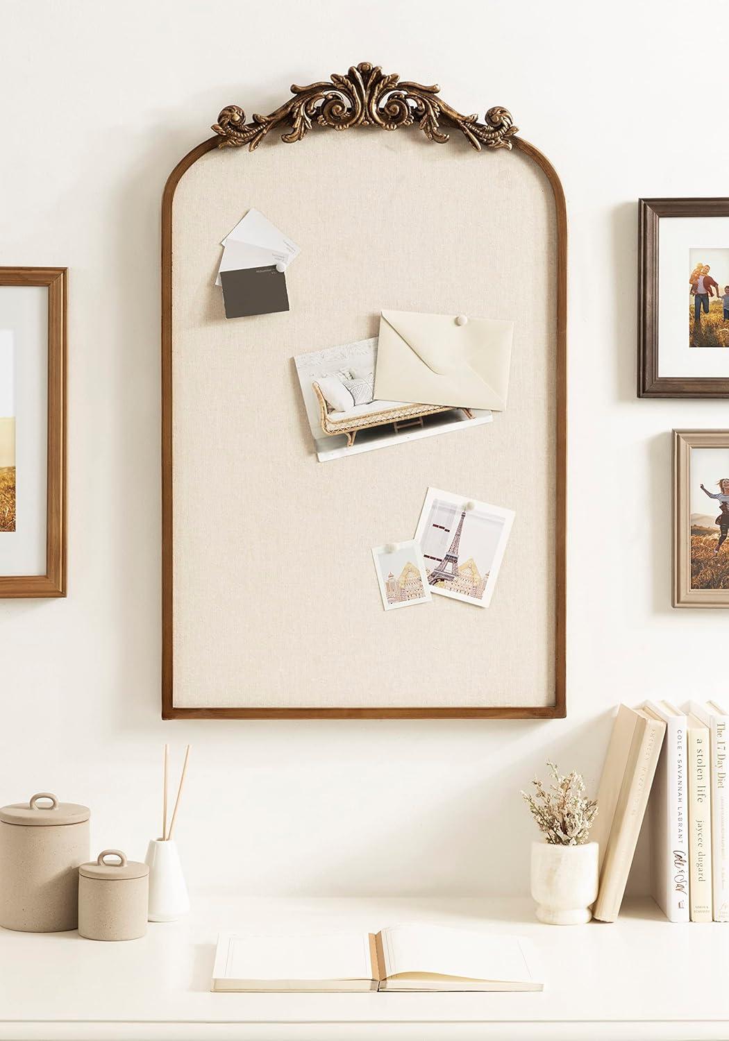 Kate and Laurel Arendahl Arch Pinboard, 13 x 25, Silver, Framed Arched ...