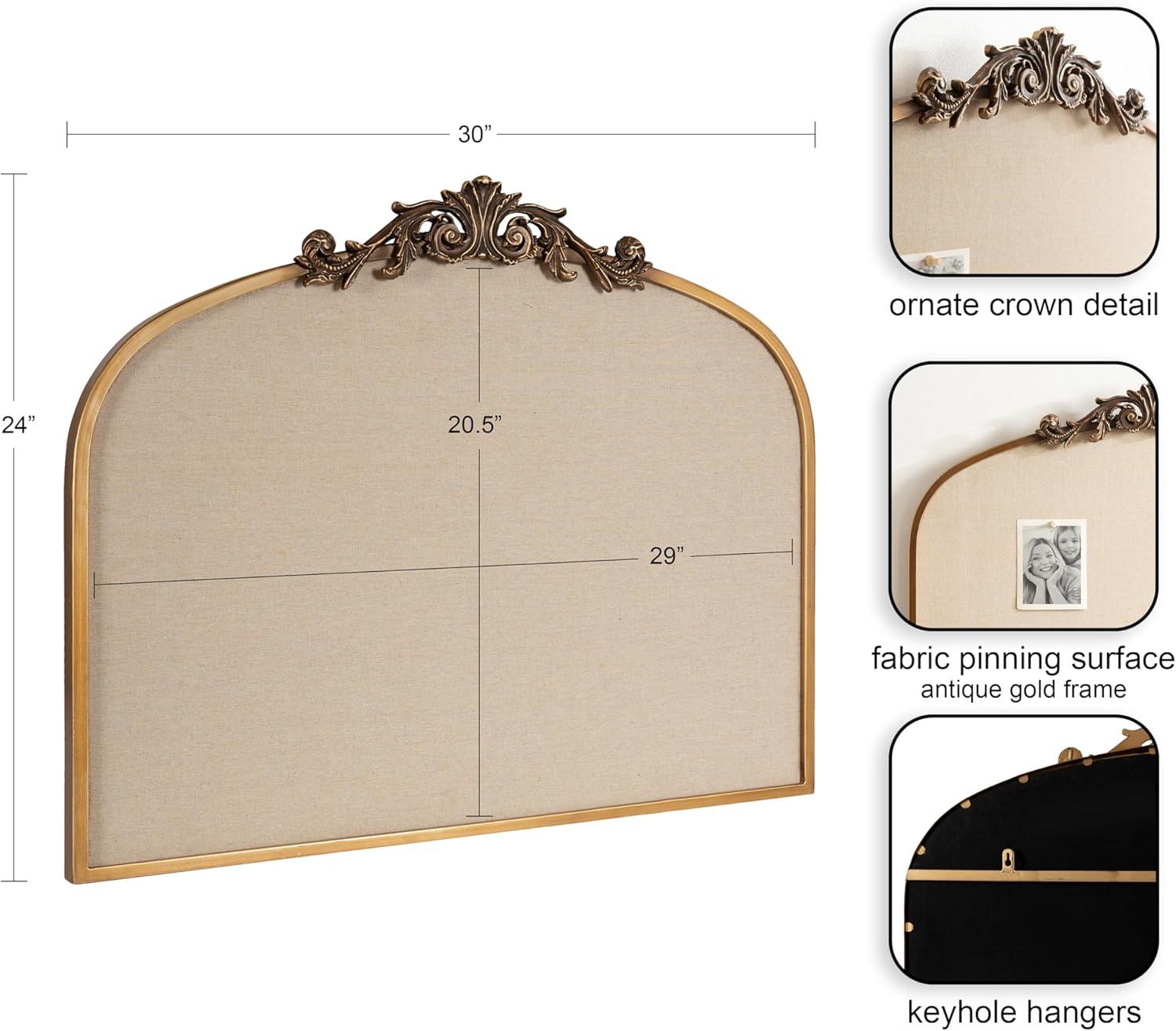 Kate and Laurel Arendahl Arch Pinboard, 13 x 25, Silver, Framed Arched ...