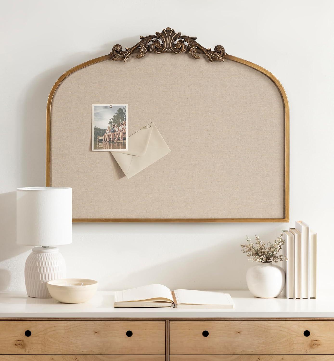 Kate and Laurel Arendahl Arch Pinboard, 13 x 25, Silver, Framed Arched ...