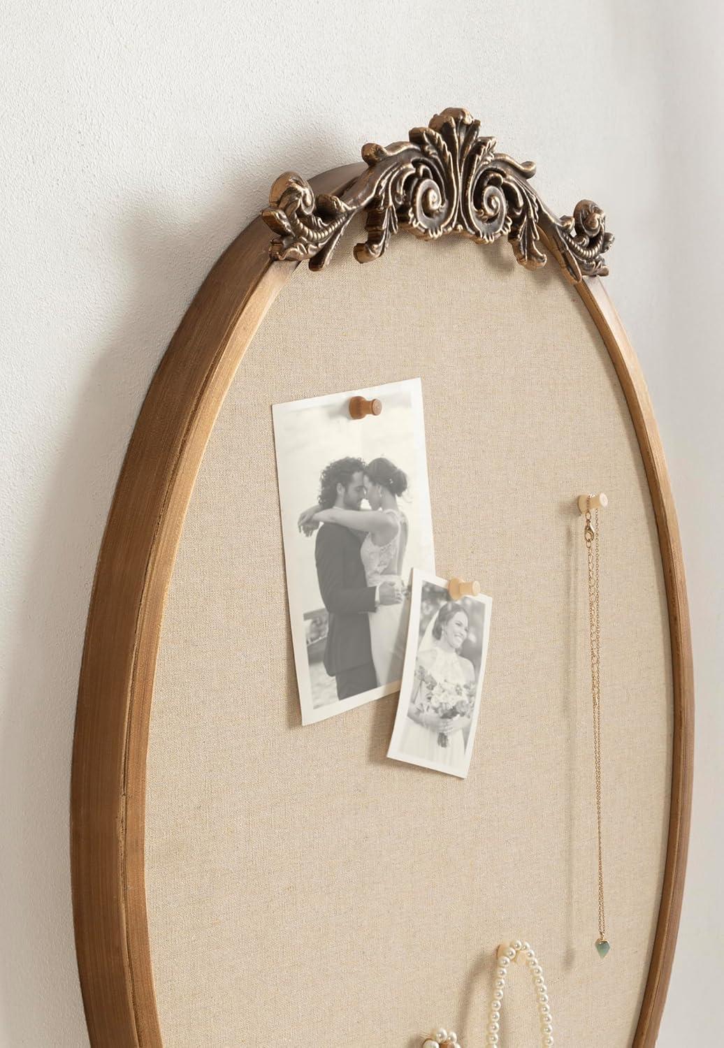 Kate and Laurel Arendahl Decorative Oval Pinboard, 18 x 24, Gold ...