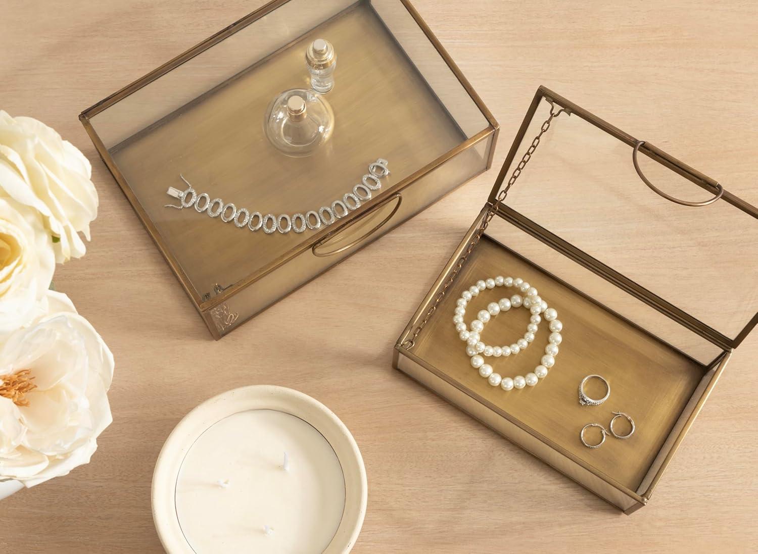 Kate and Laurel Nevala Traditional Decorative Glass Box Set for ...