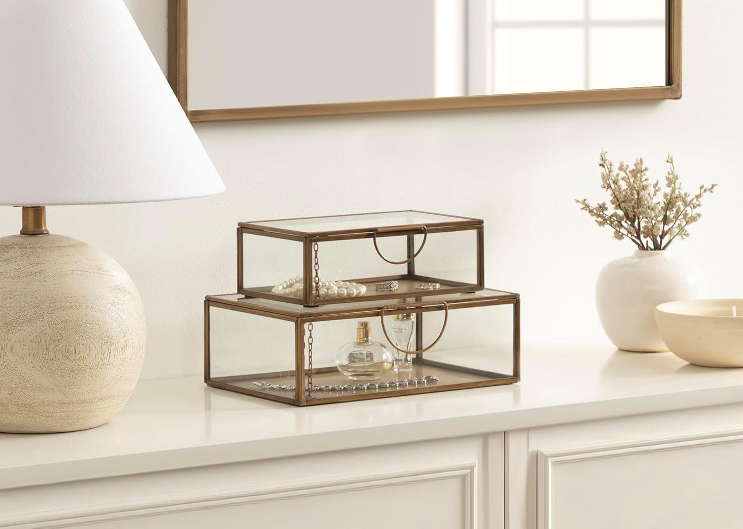 Kate and Laurel Nevala Traditional Decorative Glass Box Set for ...