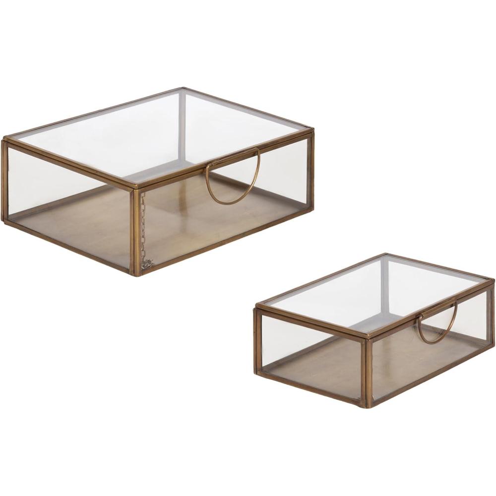 Kate and Laurel Nevala Traditional Decorative Glass Box Set for ...