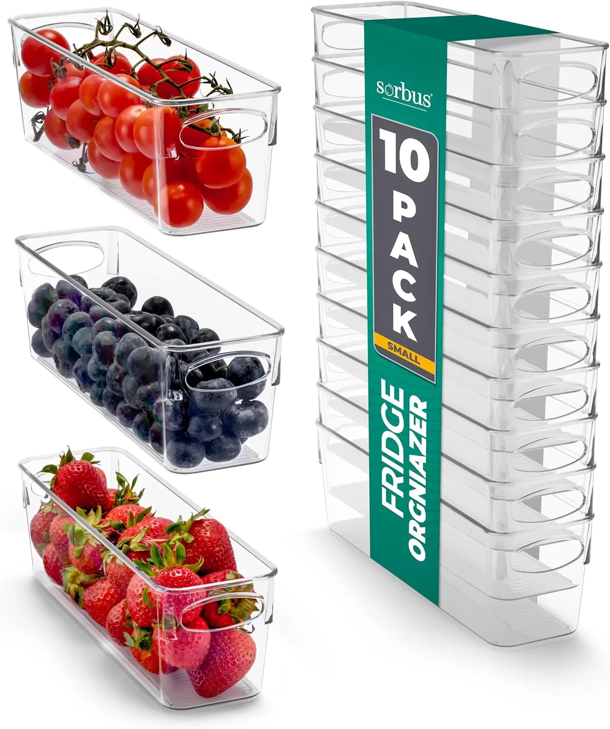 Sorbus 10-Pack Small Clear Plastic Organizing Bins – Clear Bins for ...