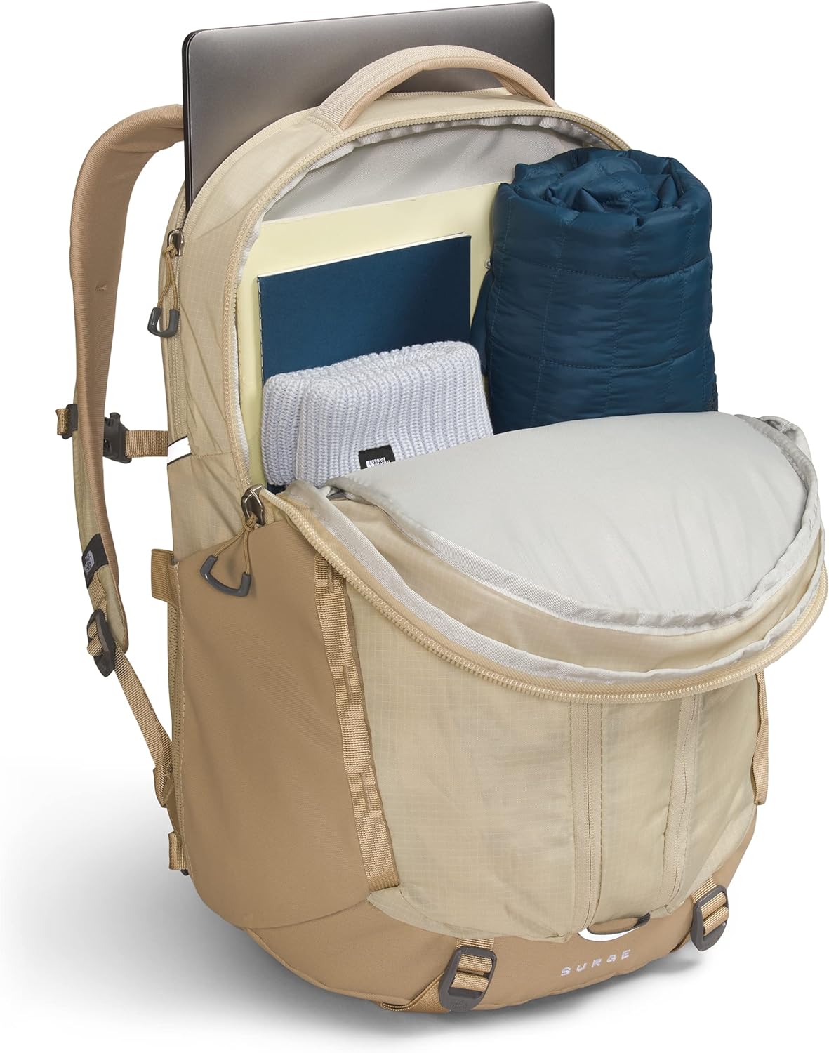 THE NORTH FACE Women’s Surge Commuter Laptop Backpack(Gravel/Khaki ...