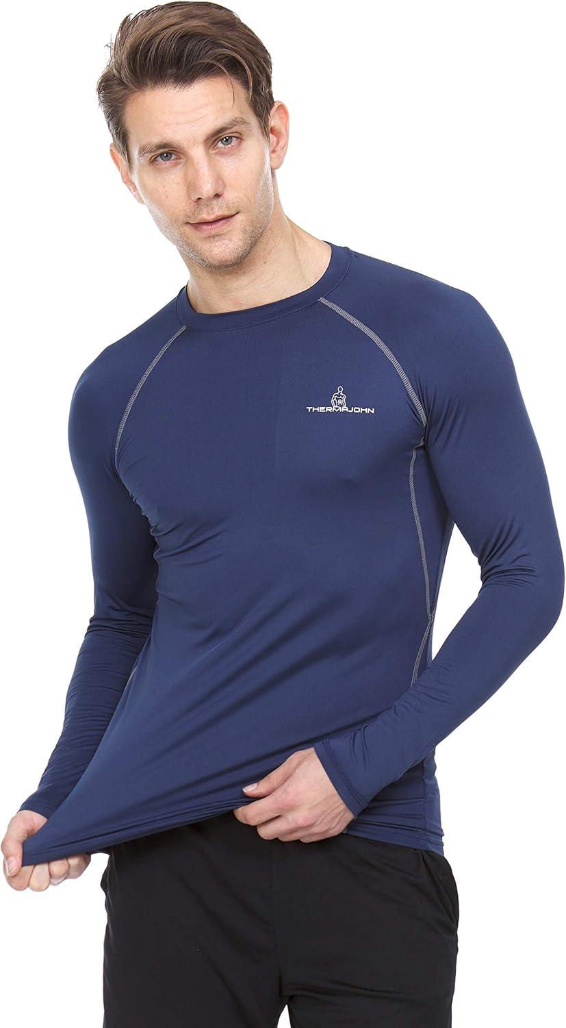 Thermajohn Men Long Sleeve Compression Shirt Cool Dry Baselayer ...